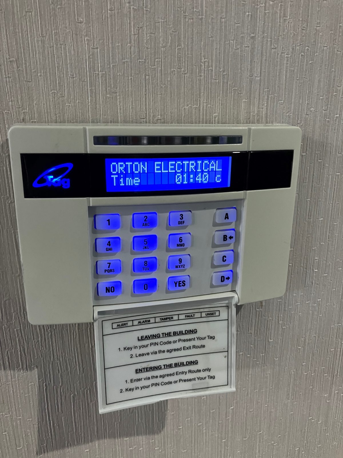 Orton Intruder Keypad - Orton Group